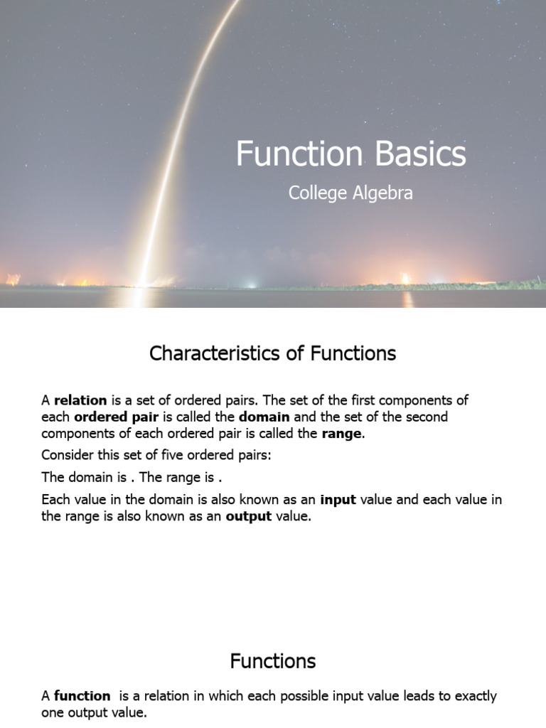 CollegeAlgebra 05 FunctionBasics | PDF | Function (Mathematics) | Equations