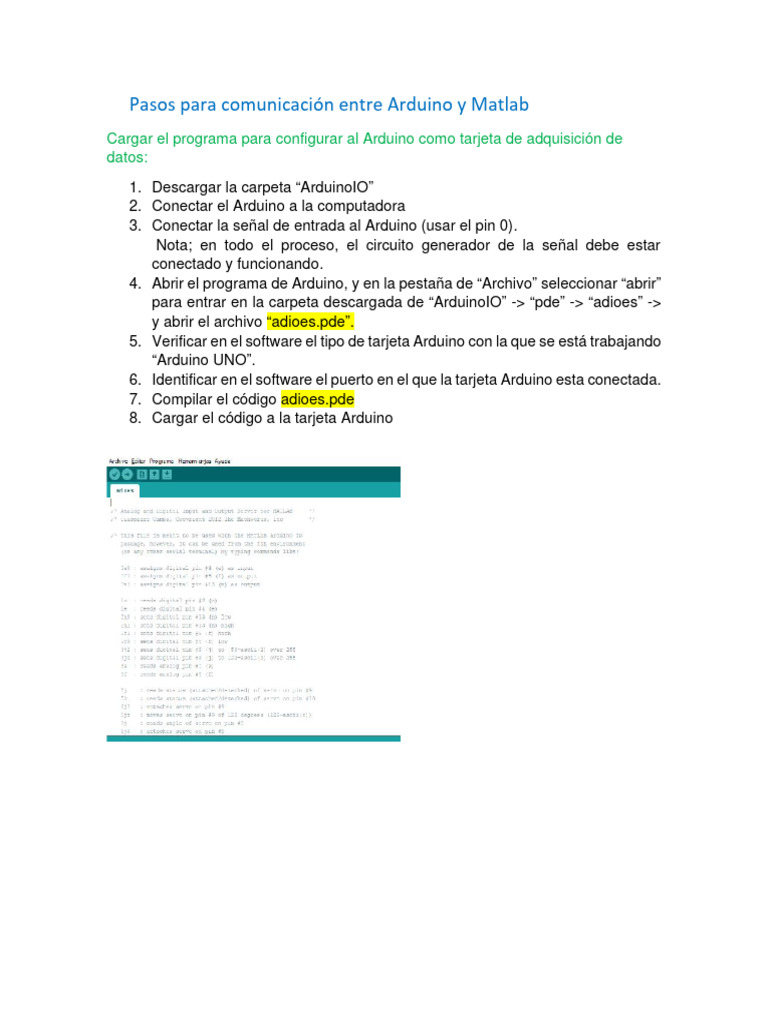 Manual Pasos Arduino-Matlab | PDF | Programa de computadora | Programación