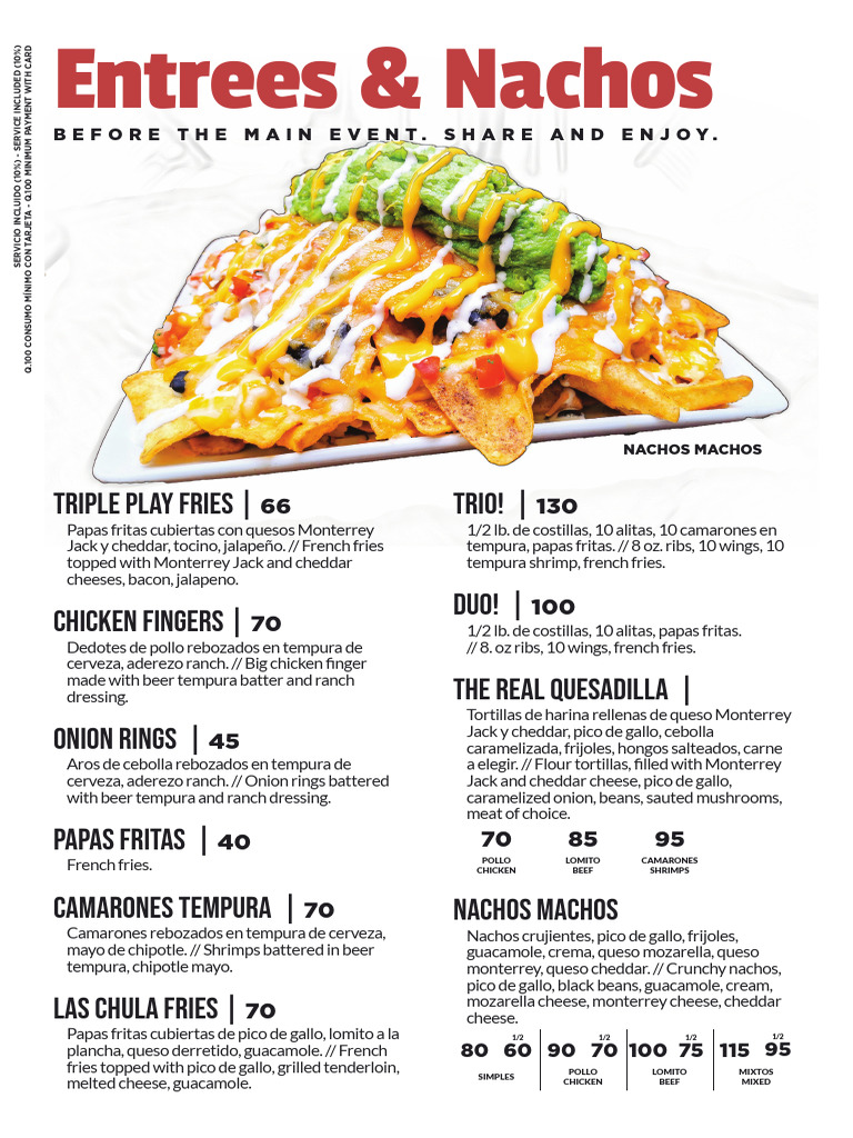 Entrees & Nachos: Triple Play Fries - Trio! | PDF | Foods | Cuisine