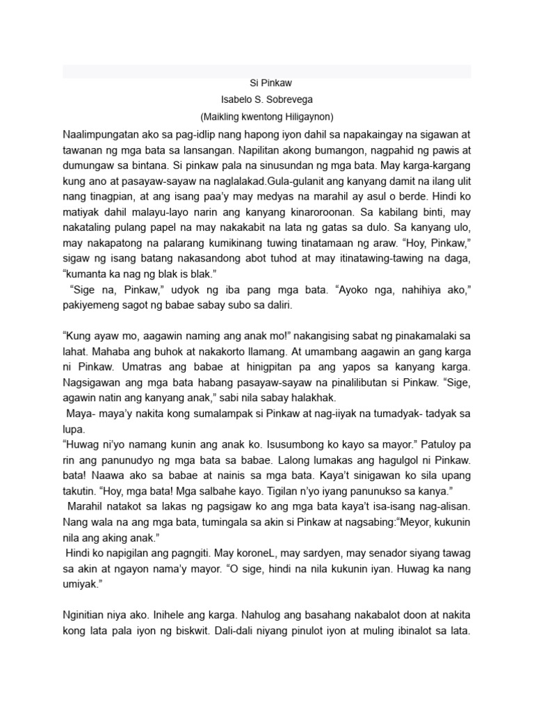 Si Pinkaw - Docx 2 | PDF