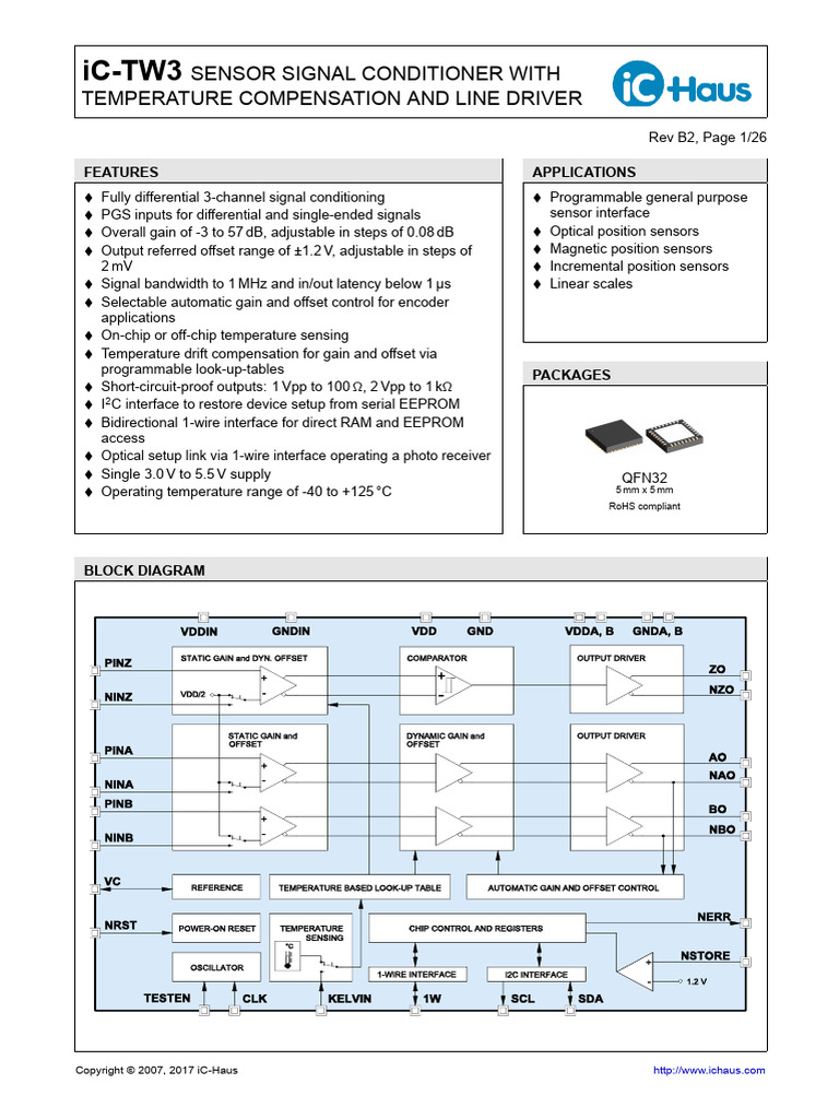 TW3 Datasheet B2en | PDF | Amplifier | Sensor
