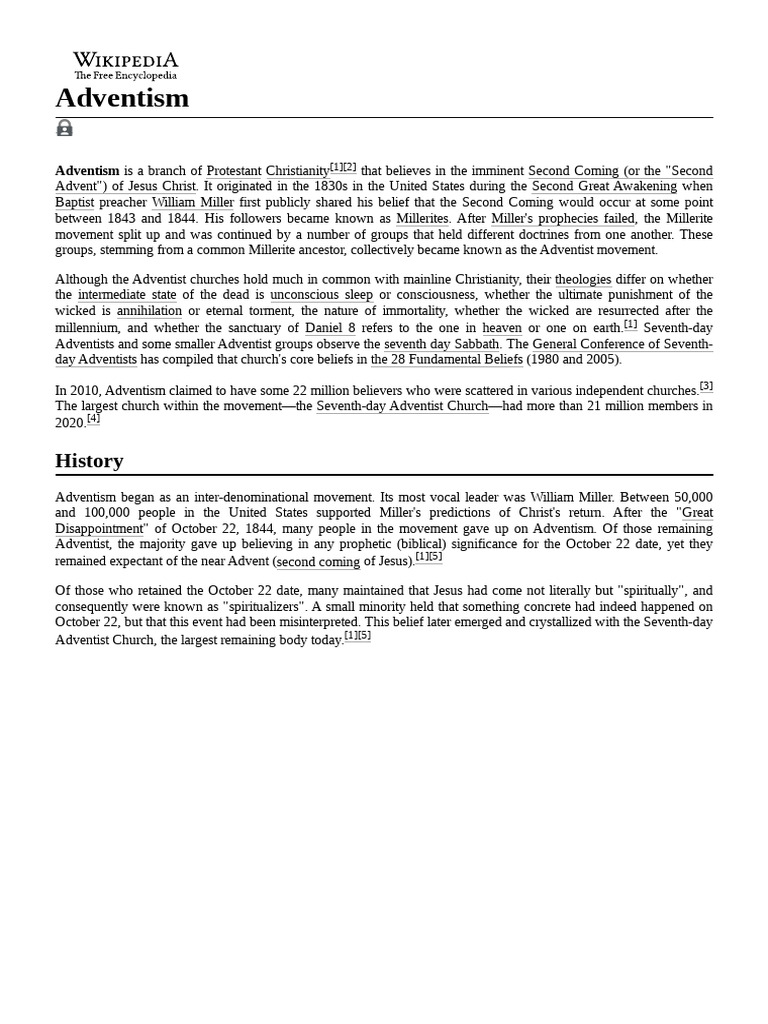 Adventism | PDF | Social Science