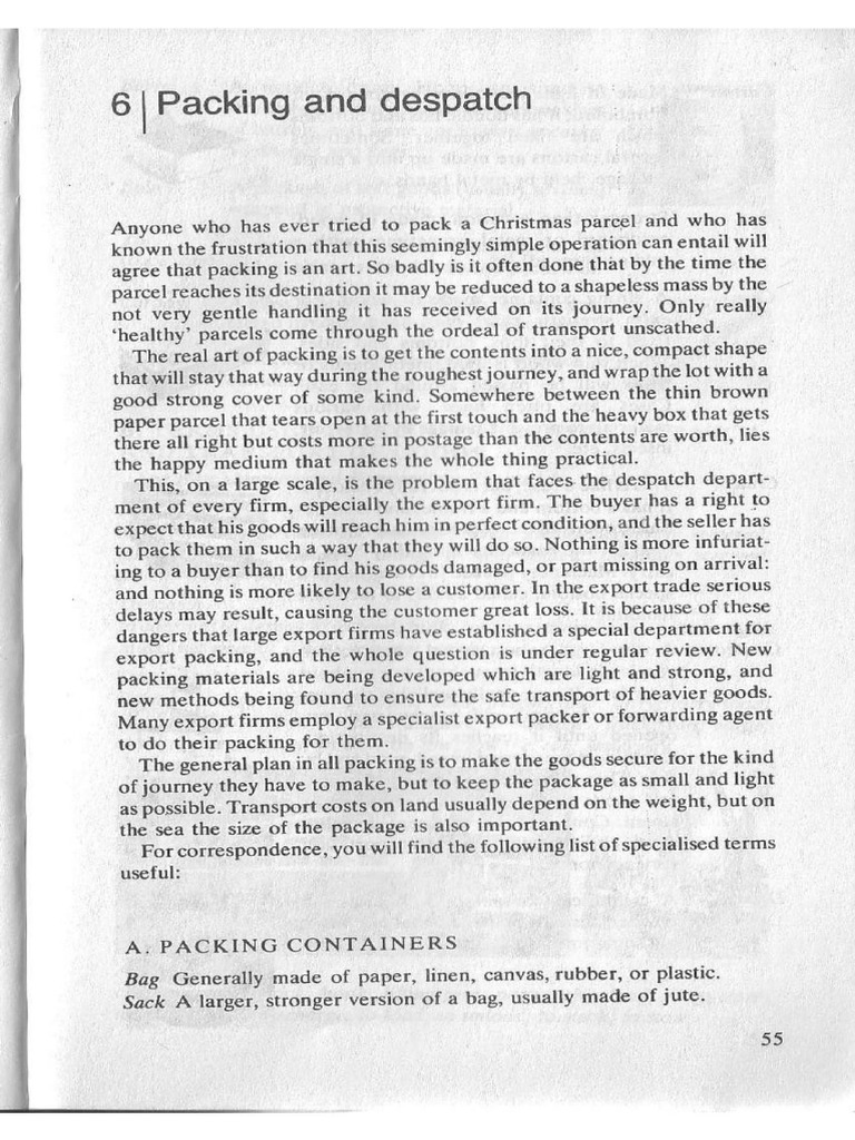 Meeting 05 Packing and Despatch | PDF