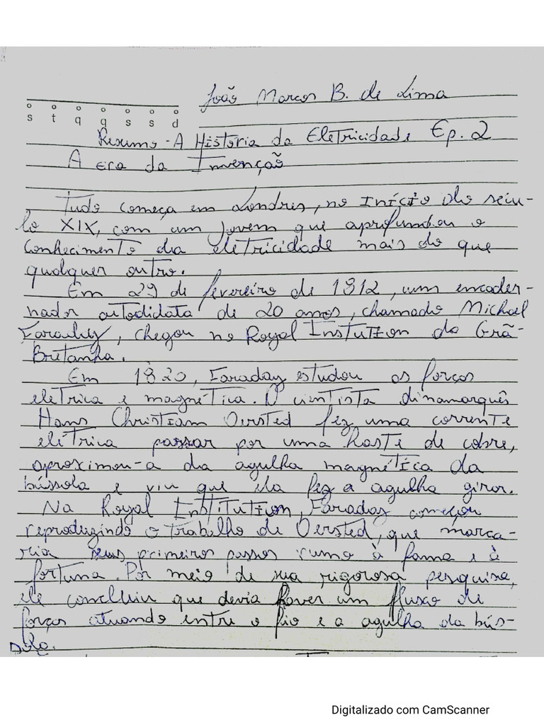 Resumo A História Da Eletricidade Ep 2 Pdf