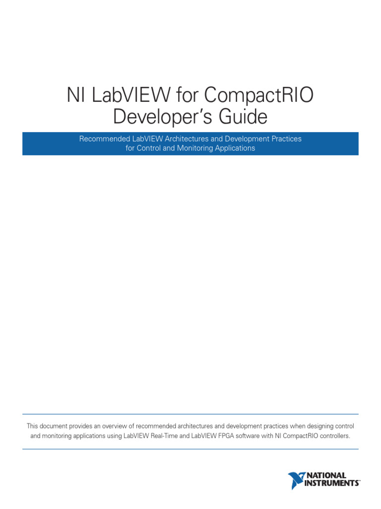 LabVIEW CompactRIO Dev Guide | PDF | Scada | Embedded System