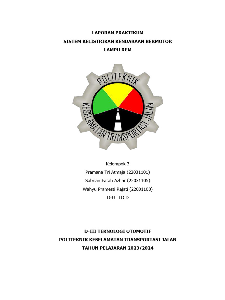 Laporan Praktek Lampu Rem | PDF Laporan Praktek Lampu Rem | PDF