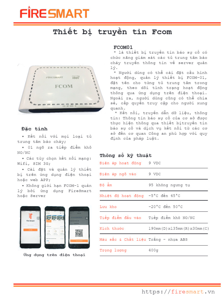 Datasheet Thiet Bi Truyen Tin Bao Su Co Fcom | PDF