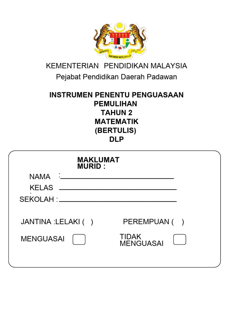 Ujian Pelepasan MT THN 2 DLP K3 2022 | PDF