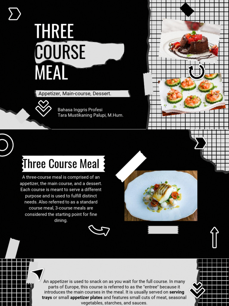 Three Course Meal (Appetizer, Main Course, Dessert) | PDF | Hors D ...