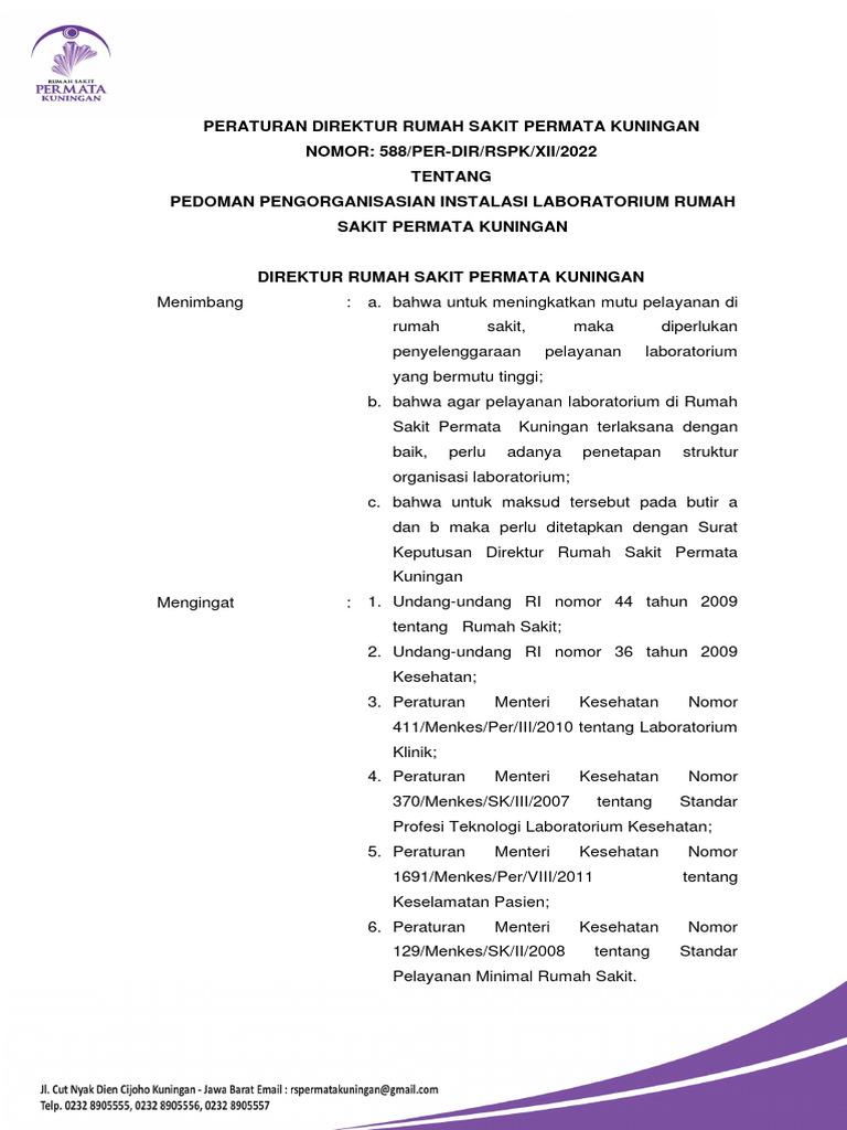 PP3.1.EP.a. Pedoman Pengorganisasian Instalasi Laboratorium Rumah Sakit ...