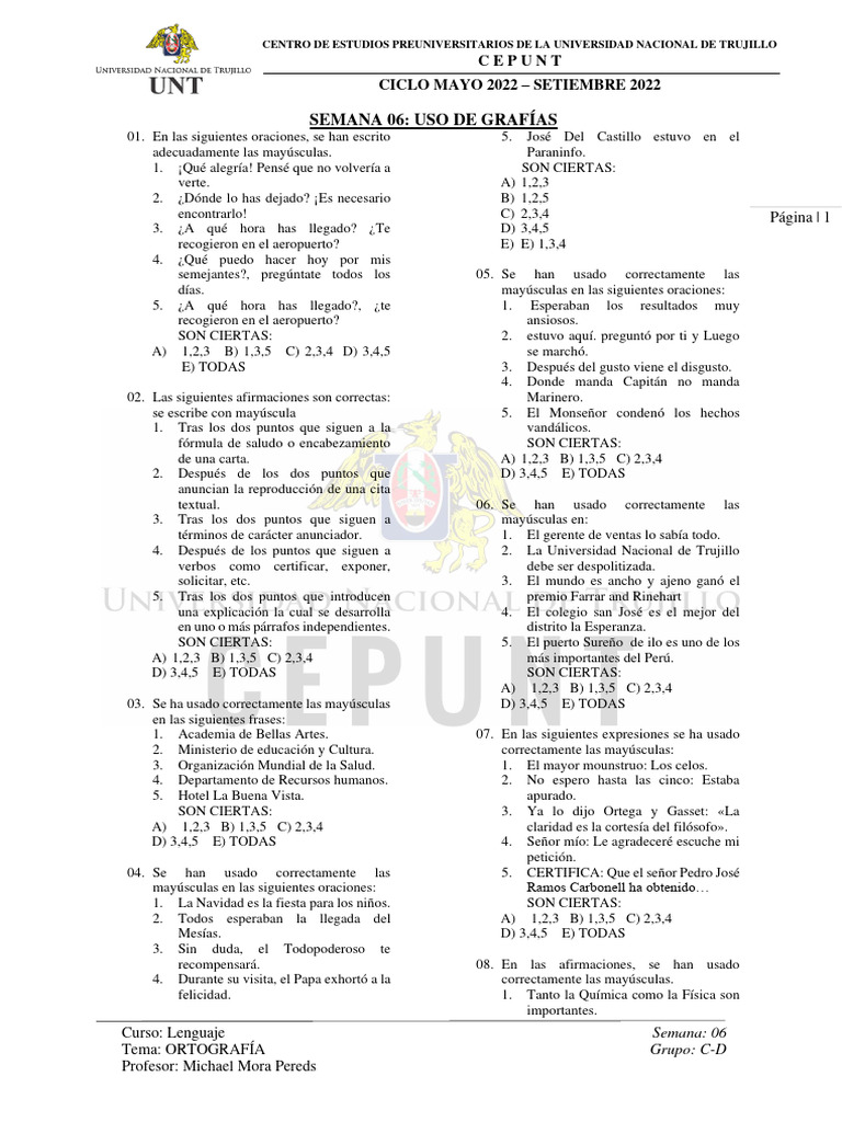 Semana 6 Ortografía A - B - 2 | PDF | Artes del Lenguaje y Comunicación