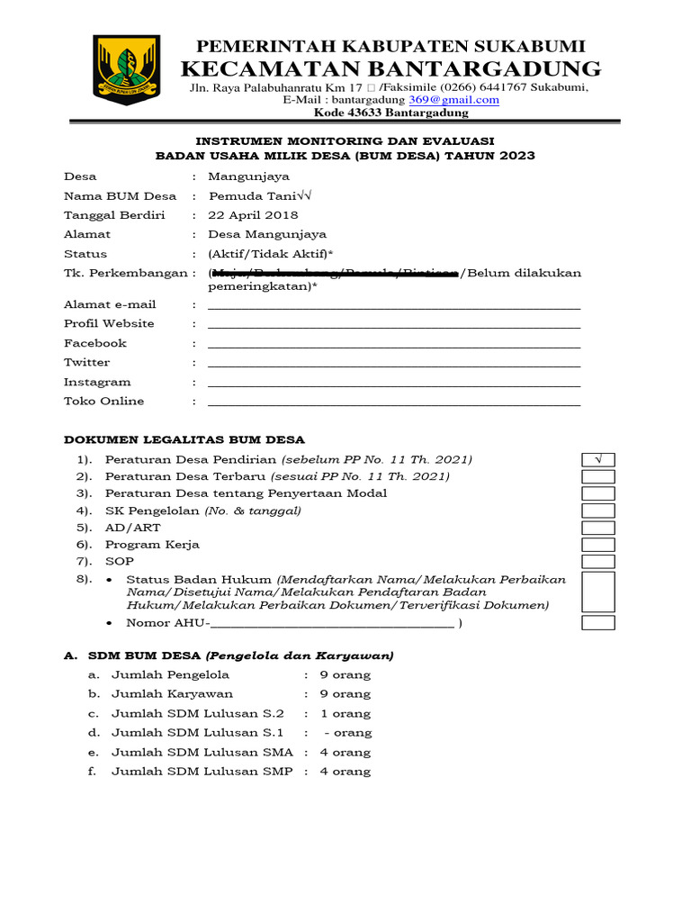 Bumdes Monitoring 2023 | PDF
