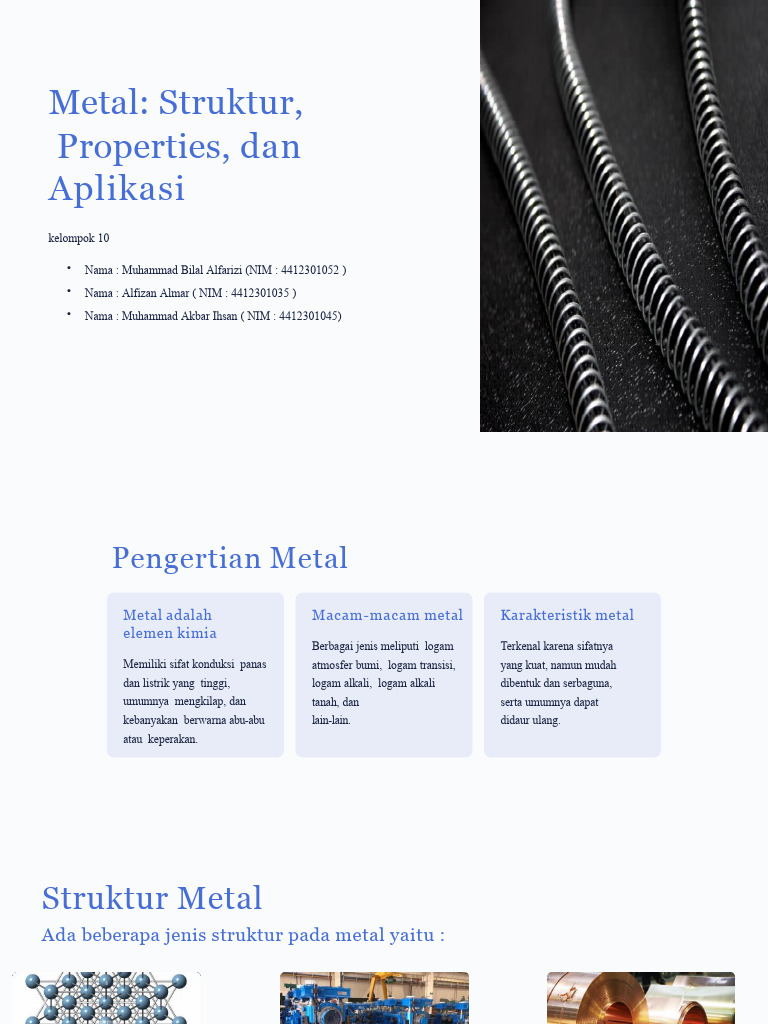 Pengertian dan Sifat Metal dalam Industri | PDF | Teknologi & Rekayasa
