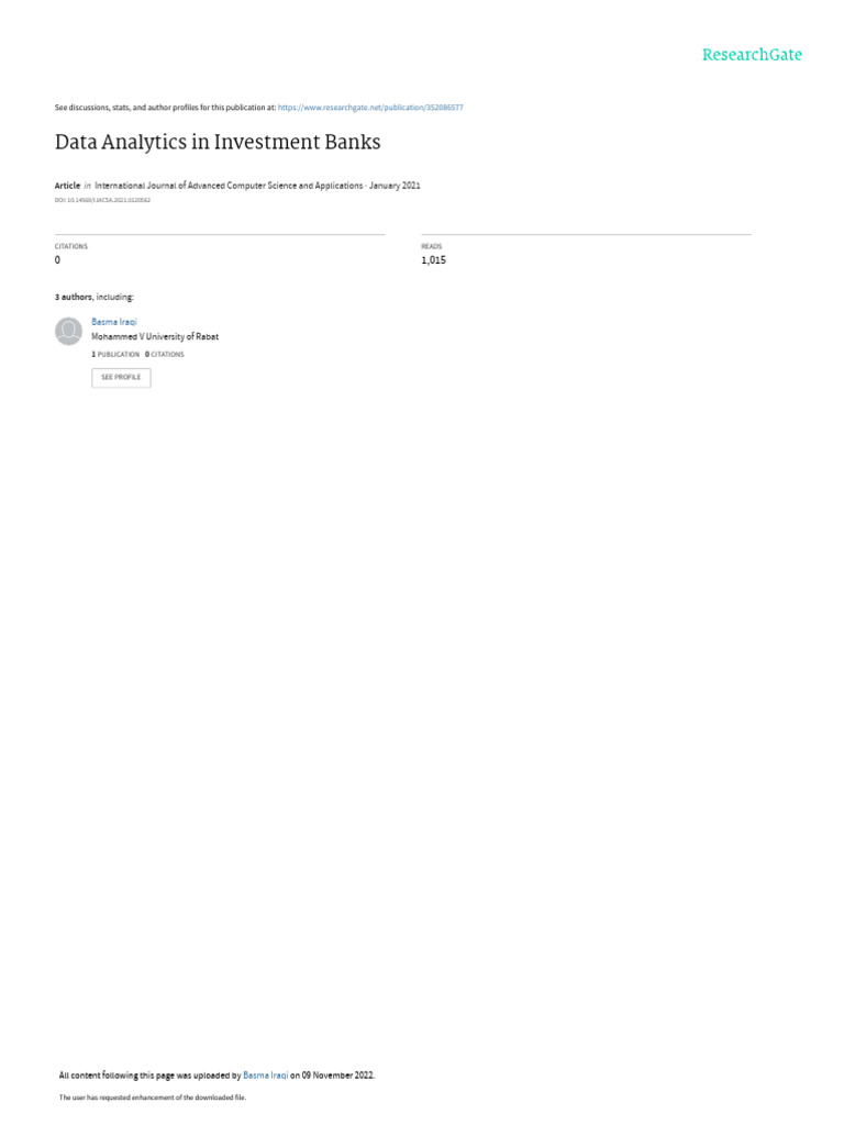 Investment Banking Summer Internship Project | PDF | Analytics | Machine Learning