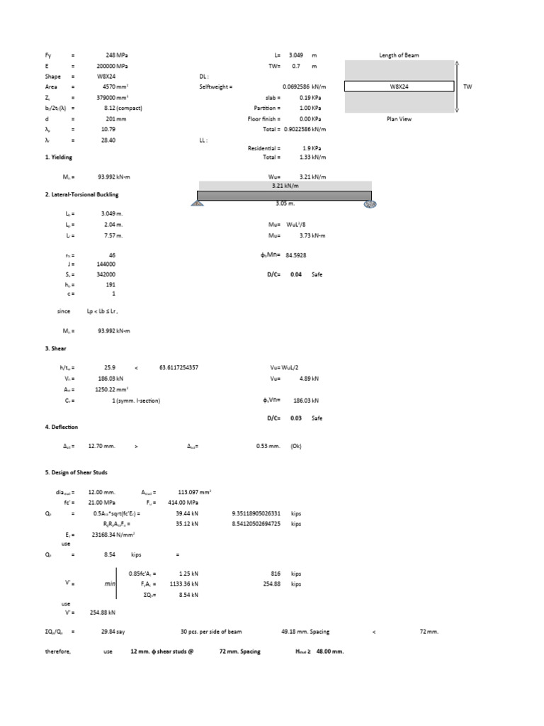 HSS Beam Design Specifications | PDF | Structural Engineering ...