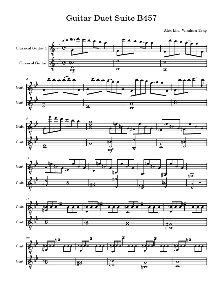 Guitar Duet Suite B457 | PDF
