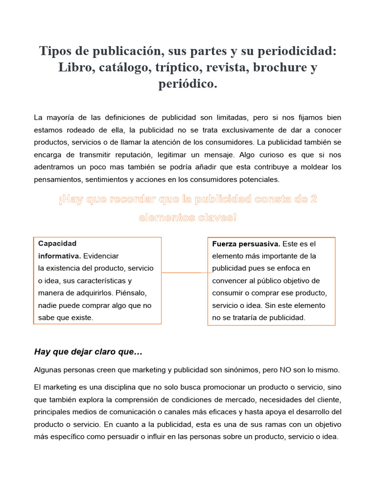 Tipos de Publicaciones y Sus Características | PDF | Publicidad | Marketing