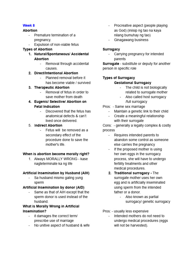 Bioethics Final Pdf Surrogacy Nursing