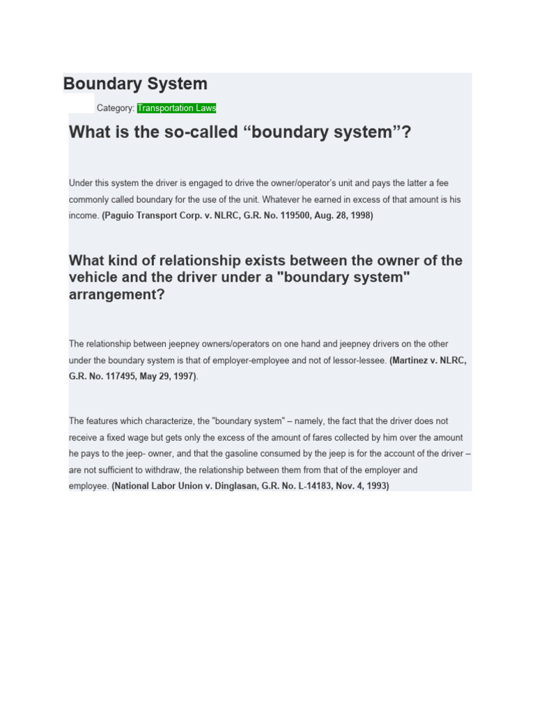 Boundary System NOTES | PDF