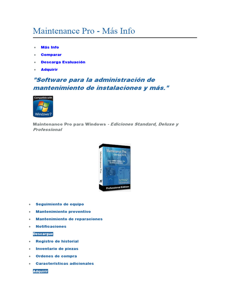 Maintenance Pro | PDF | Software | Informática