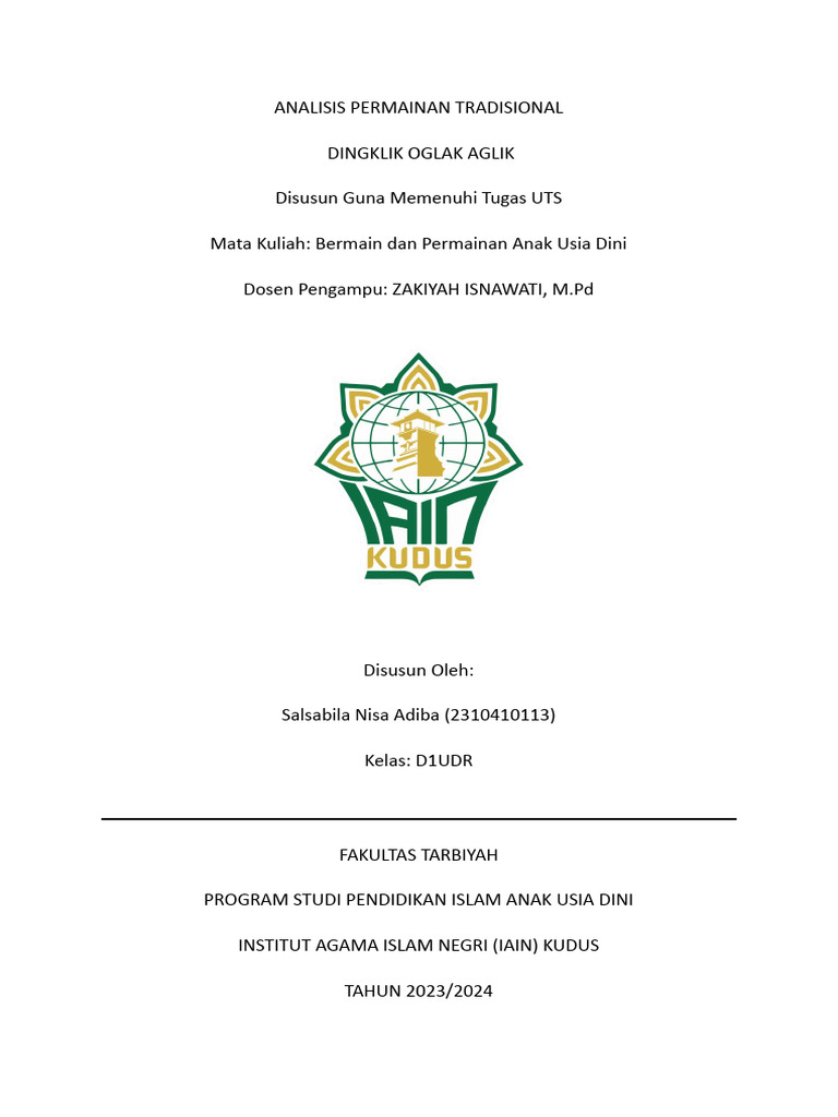 Analisis Permainan Tradisional | PDF