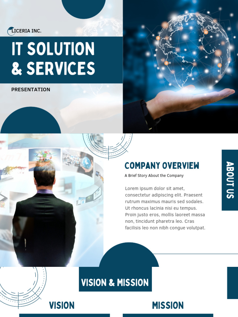 Blue White Professional IT Services Presentation | PDF | Information ...