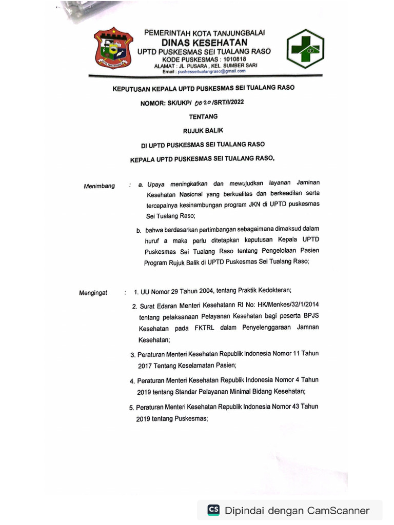 3.7.2.a SK Rujuk Balik, SOP Kajian Ulang Kondisi Pasien Rujuk Balik ...