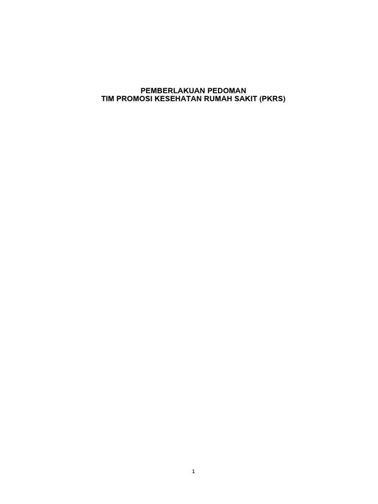 Pedoman PKRS Rumah Sakit Mawar | PDF | Pengembangan Diri | Sains ...
