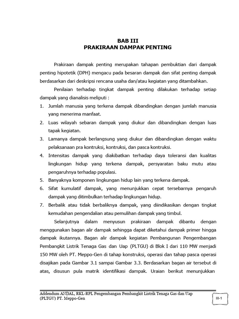 Bab Iii Prakiraan Dampak Penting | PDF