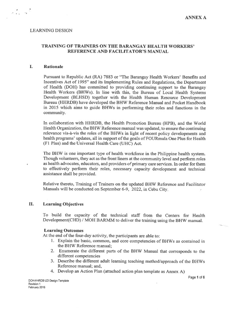 TOT On The Updated BHW Reference Manual | PDF