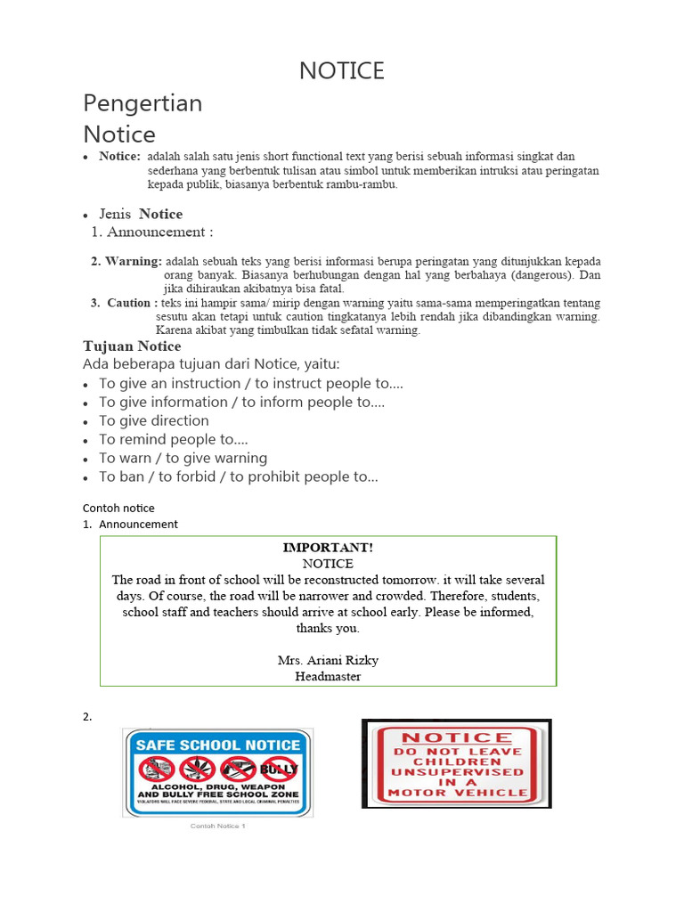 Materi Dan Soal NOTICE | PDF