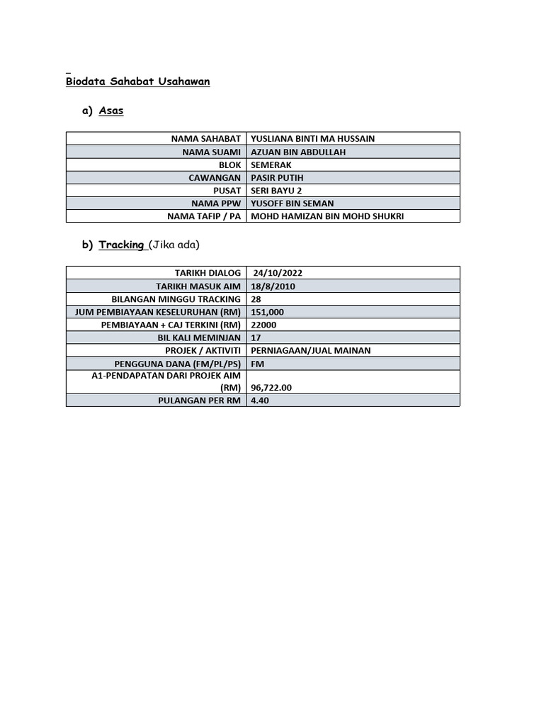 Template PIT-1 | PDF