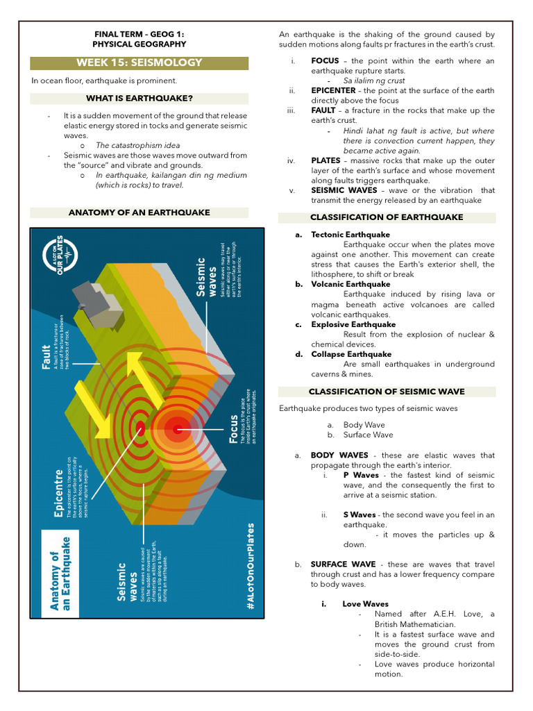 Geog 1 - Finals | PDF | Earthquakes | Plate Tectonics