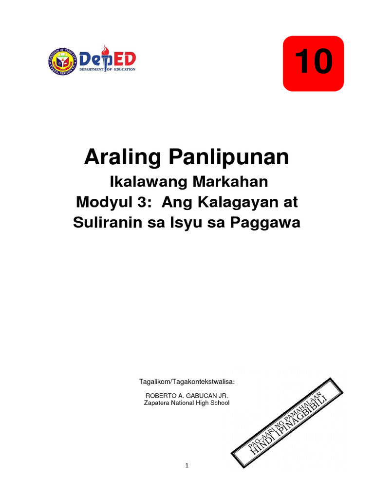 Modyul 3 AP 10.ikalawang Markahan 1 | PDF