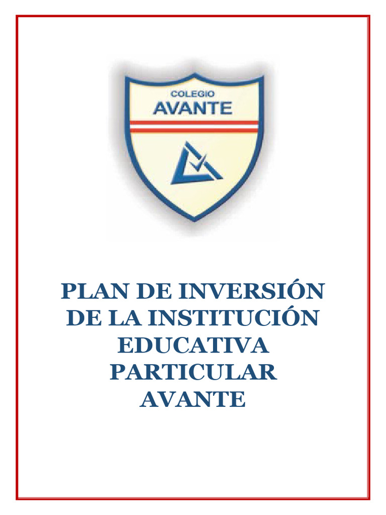 Plan de Inversion Avante | PDF | Educación de la primera infancia ...