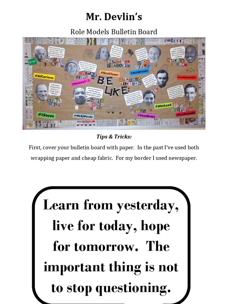 Mr. Devlin's: Role Models Bulletin Board | PDF