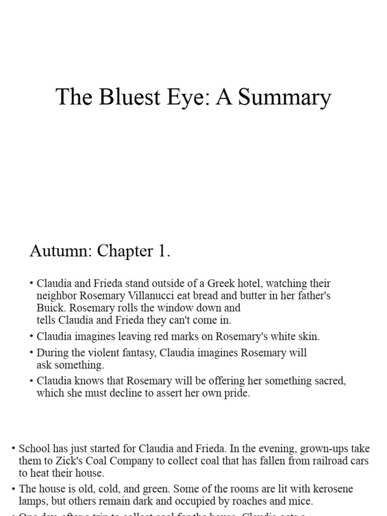 "The Bluest Eye: Autumn & Winter Summary" | PDF