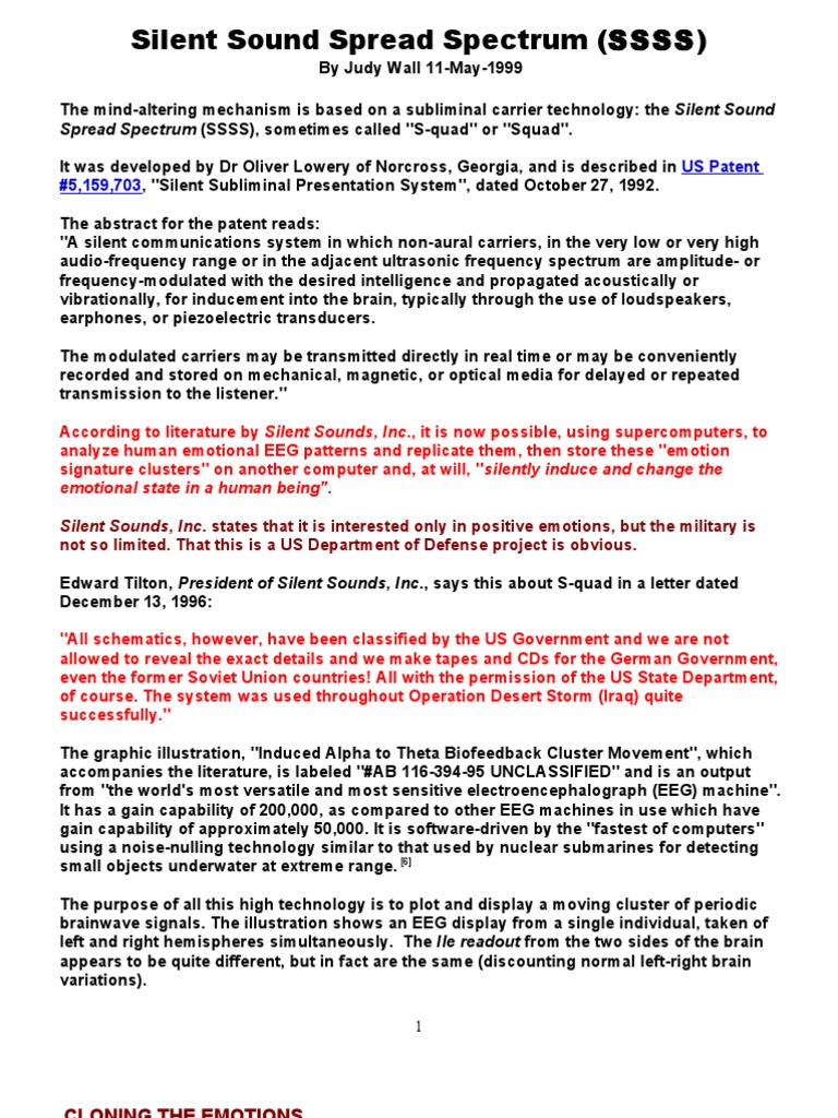 Silent Sound Spread Spectrum (SSSS) | PDF | Electroencephalography ...