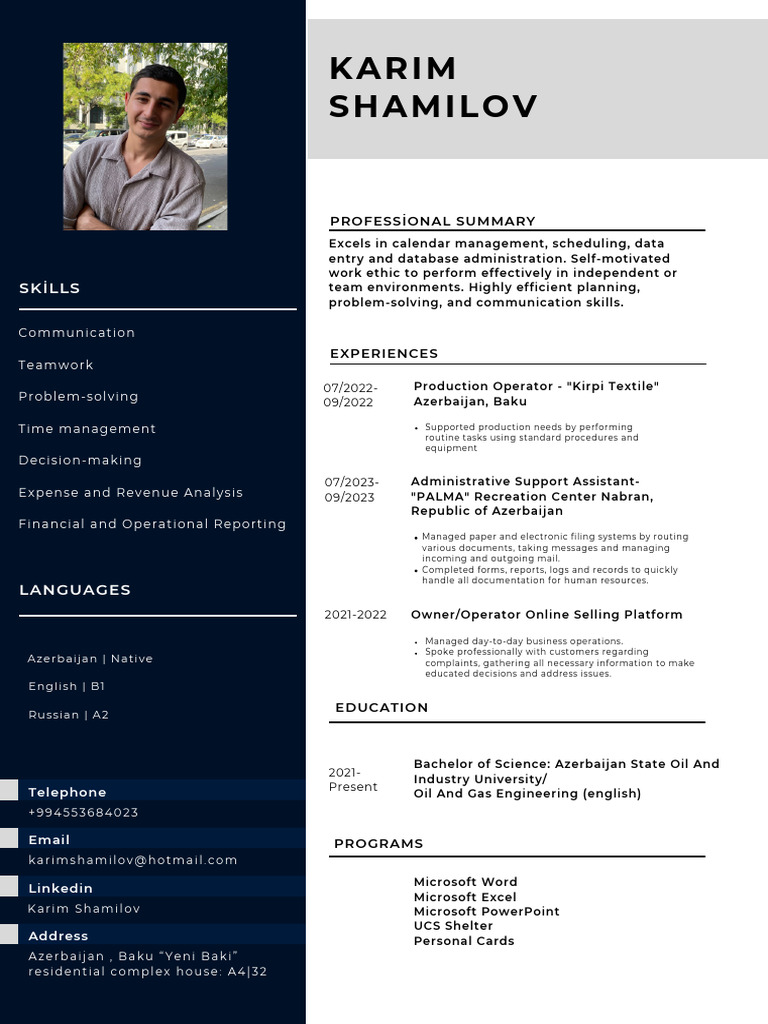 Kerim CV 2 | PDF | Computing | Communication