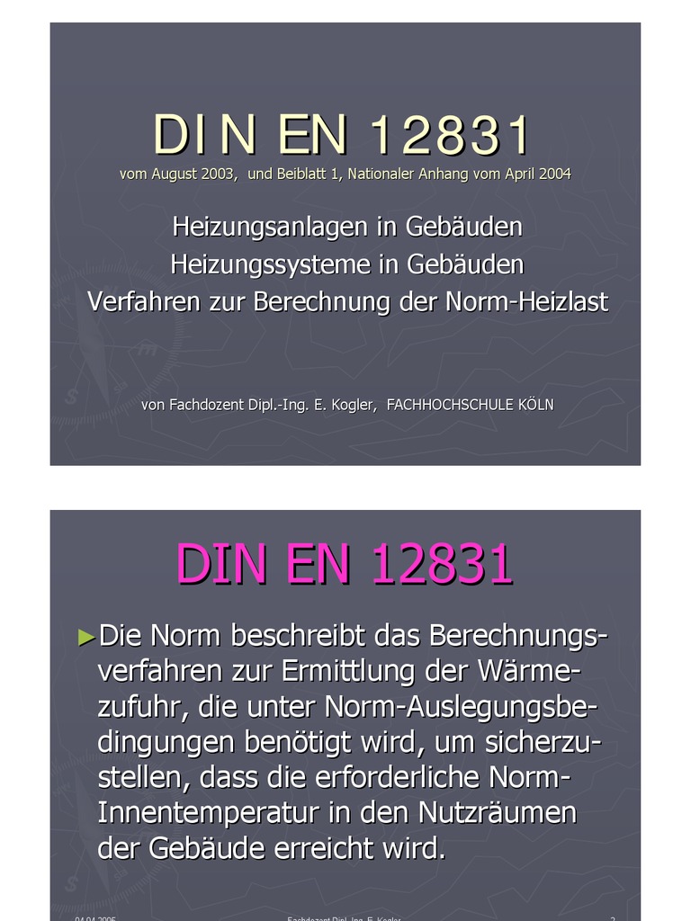 Din en 12831 Kogler HZT 1ue | PDF