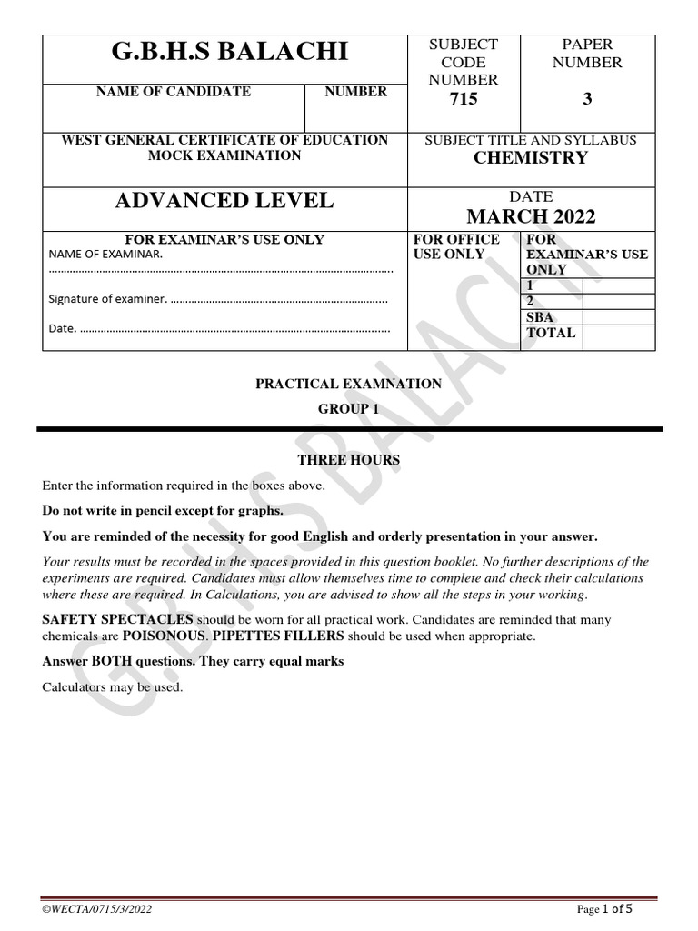 Group 1 - 2022 | PDF | Titration | Chemistry