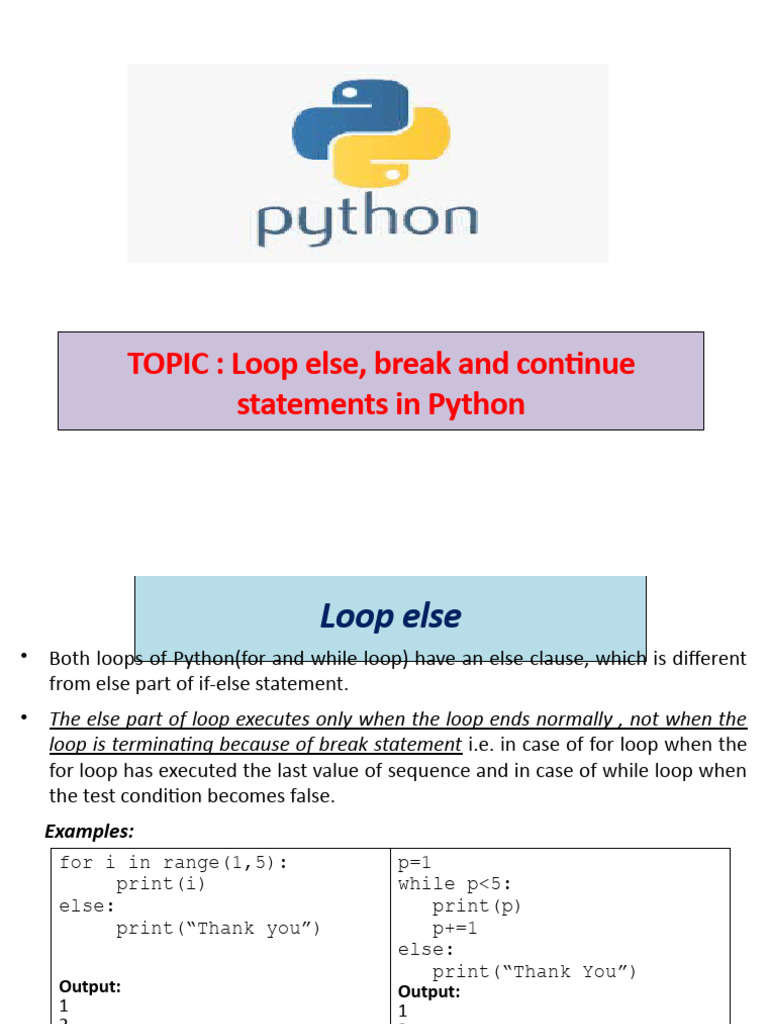 Python Loop Control Explained Pdf Control Flow Computer Science
