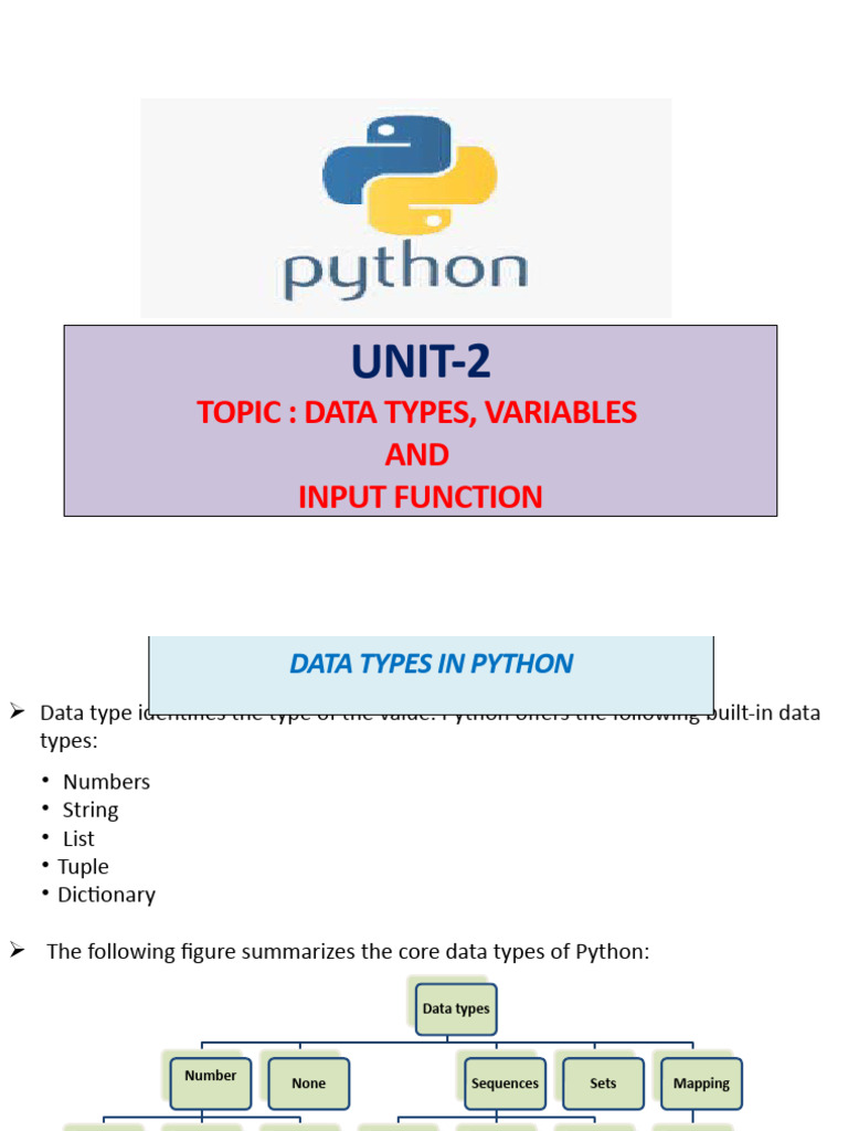 Python Data Types and Variables Guide | PDF | Data Type | Variable ...
