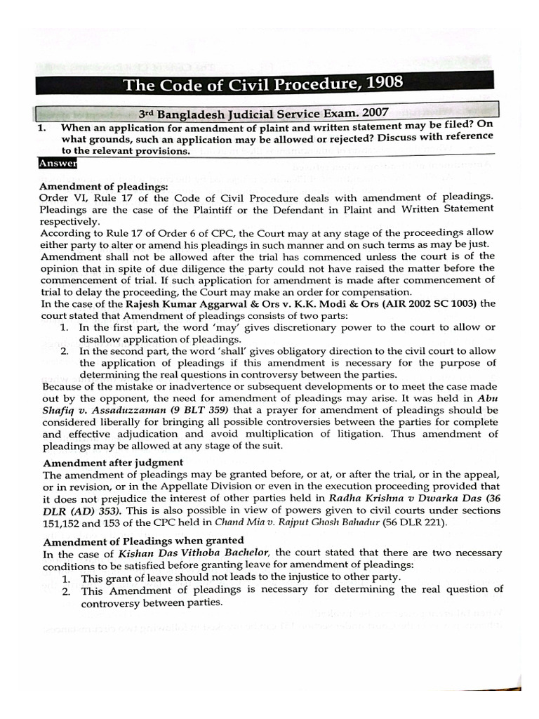 Bjs CPC First Question Bank | PDF