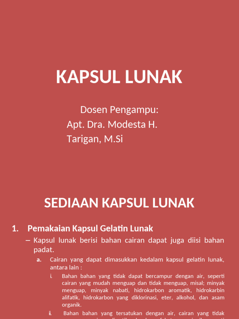 Kapsul Lunak | PDF