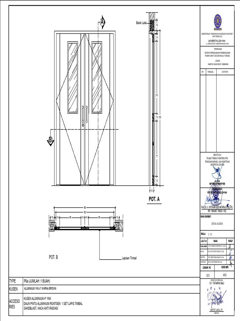 06 Rencana Detail Pintu Timbal | PDF