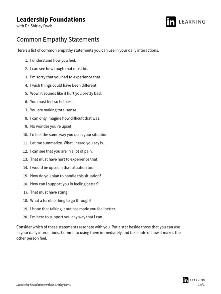 Demonstrating Empathy | PDF