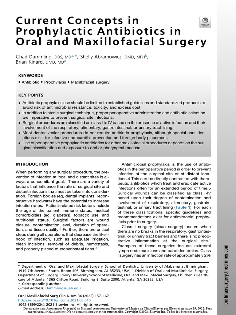 Current Concepts Profilaxis CMF | PDF | Surgery | Dental Implant