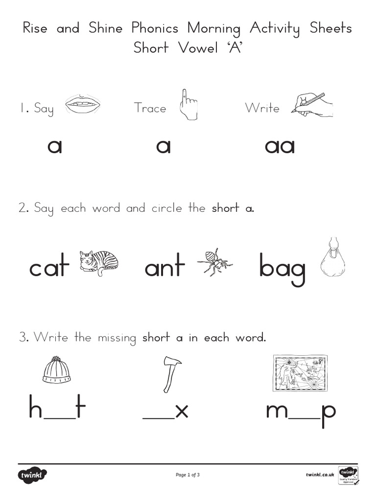 Short A Sound Activities