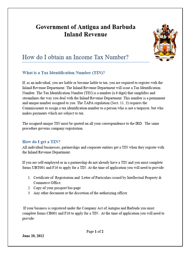 How Do I Obtain A TIN For Personal Income Tax Ver 2 | PDF | Identity ...